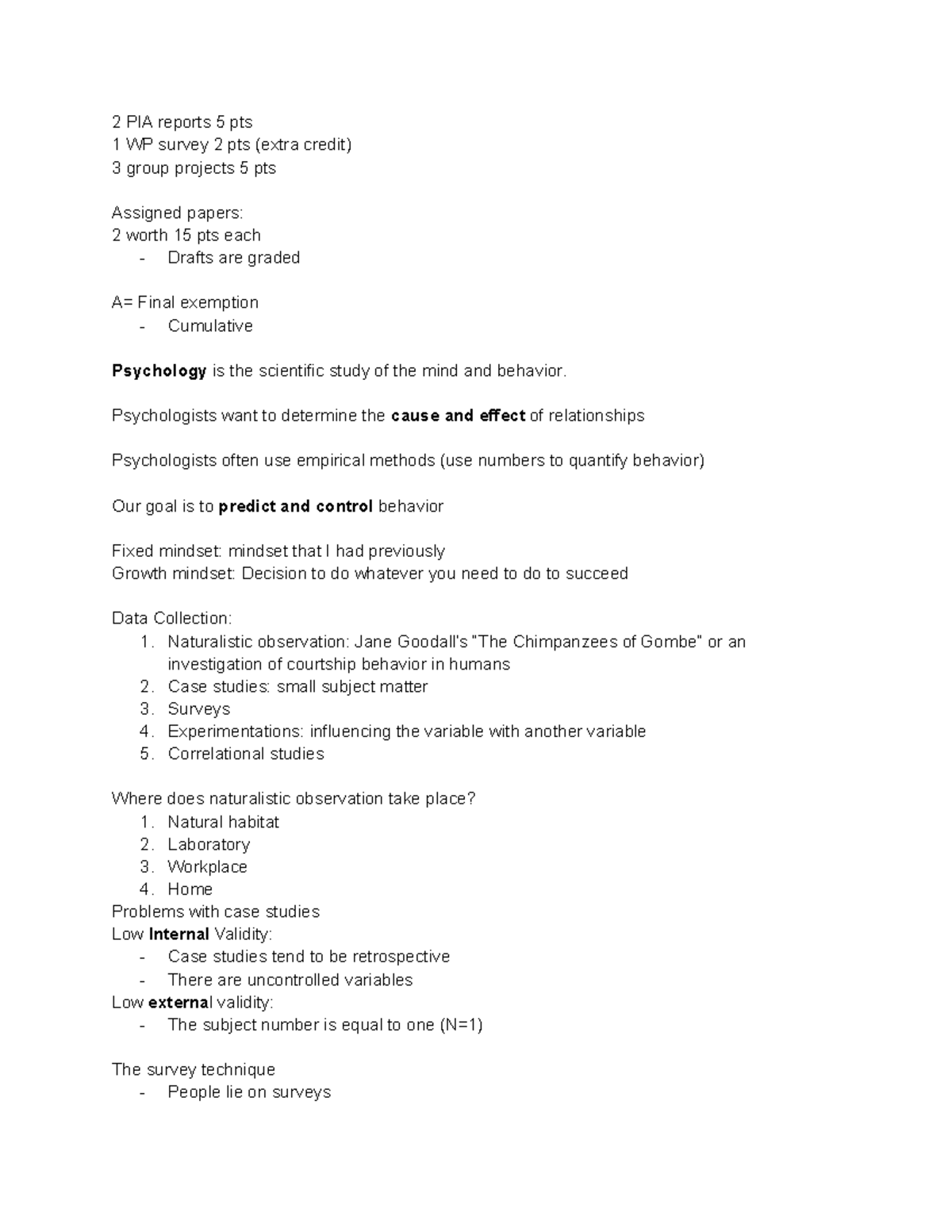 Quiz 1 - Quiz 1 notes - 2 PIA reports 5 pts 1 WP survey 2 pts (extra ...