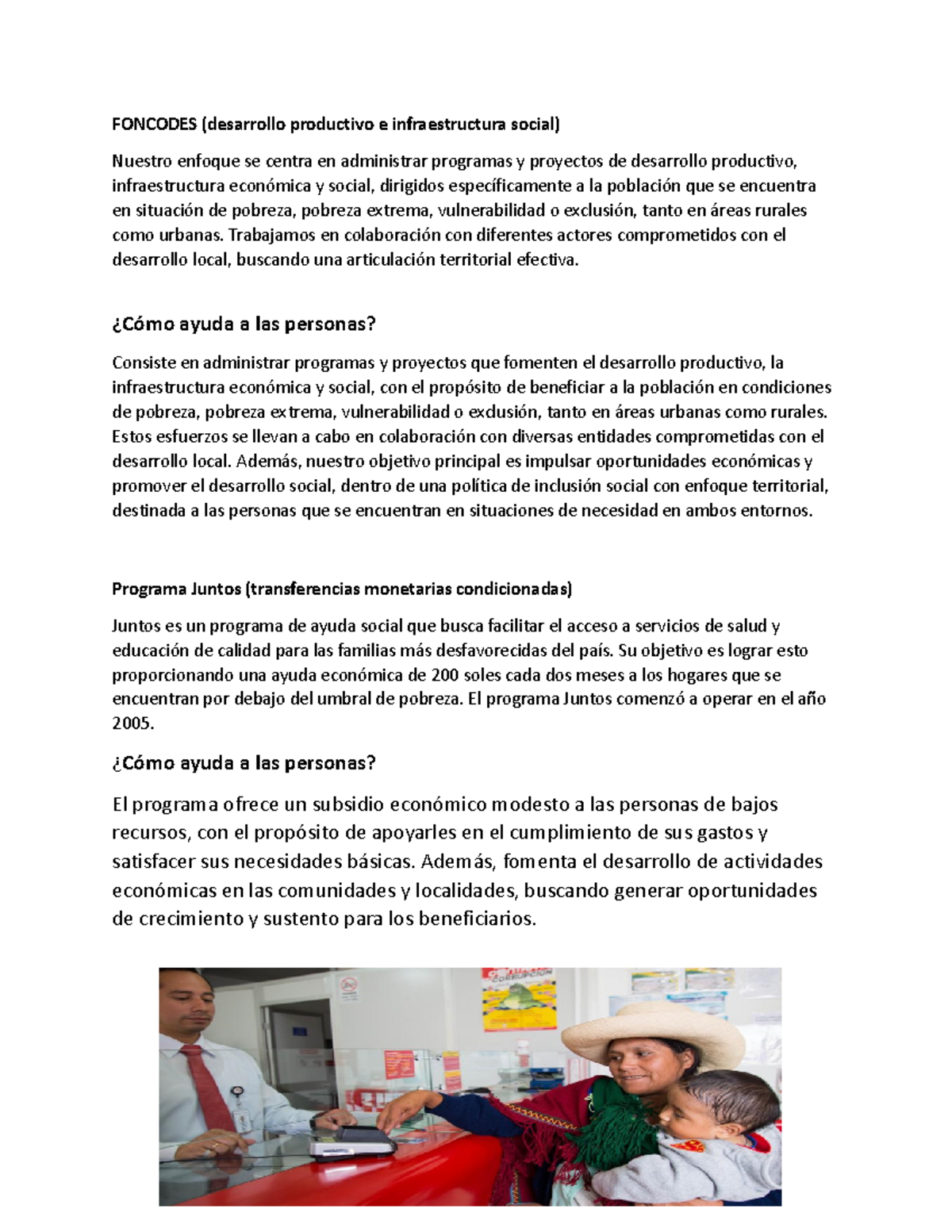 Foncodesssssssssssssss - FONCODES (desarrollo productivo e ...