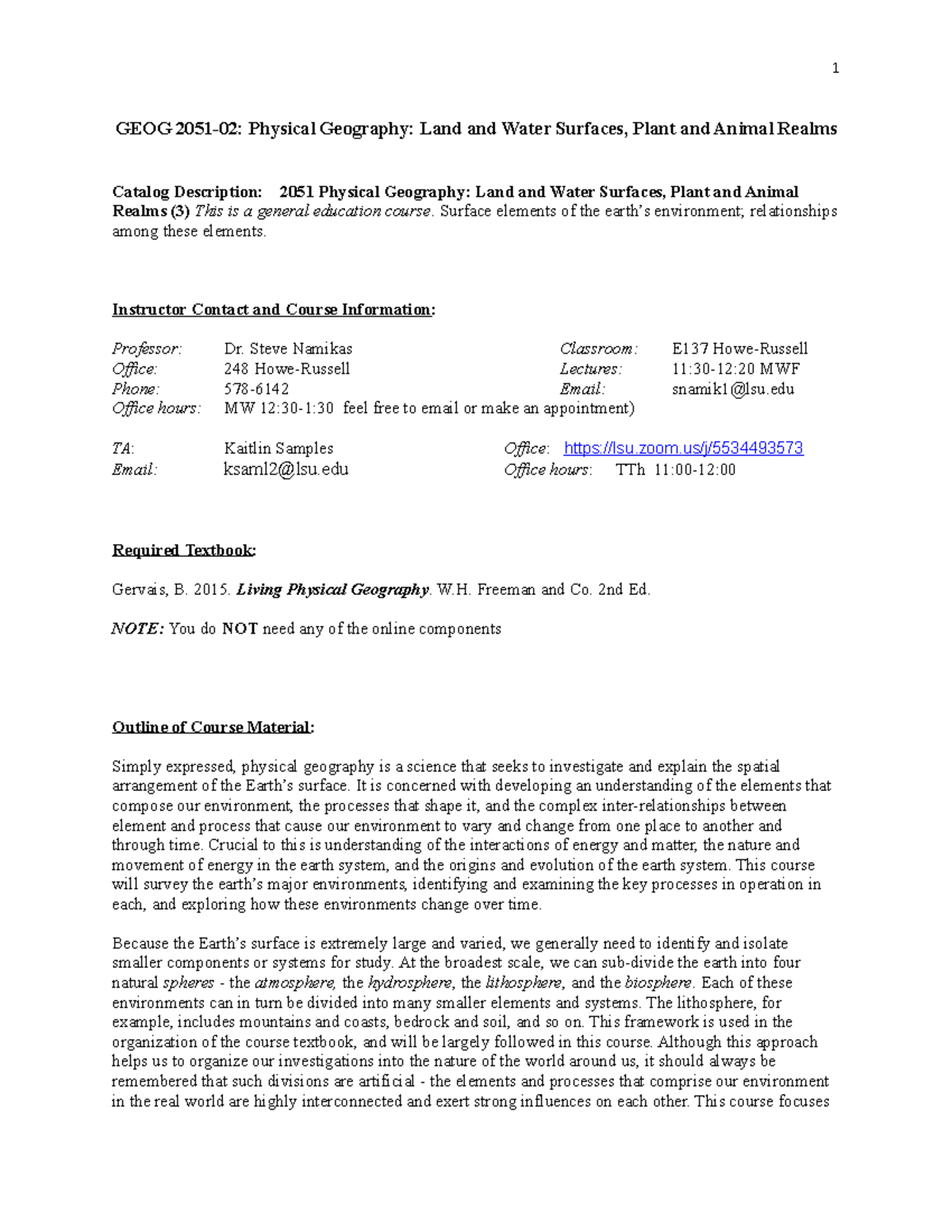 Syllabus GEOG 2051 Spr 22-02 - GEOG 2051-02: Physical Geography: Land ...