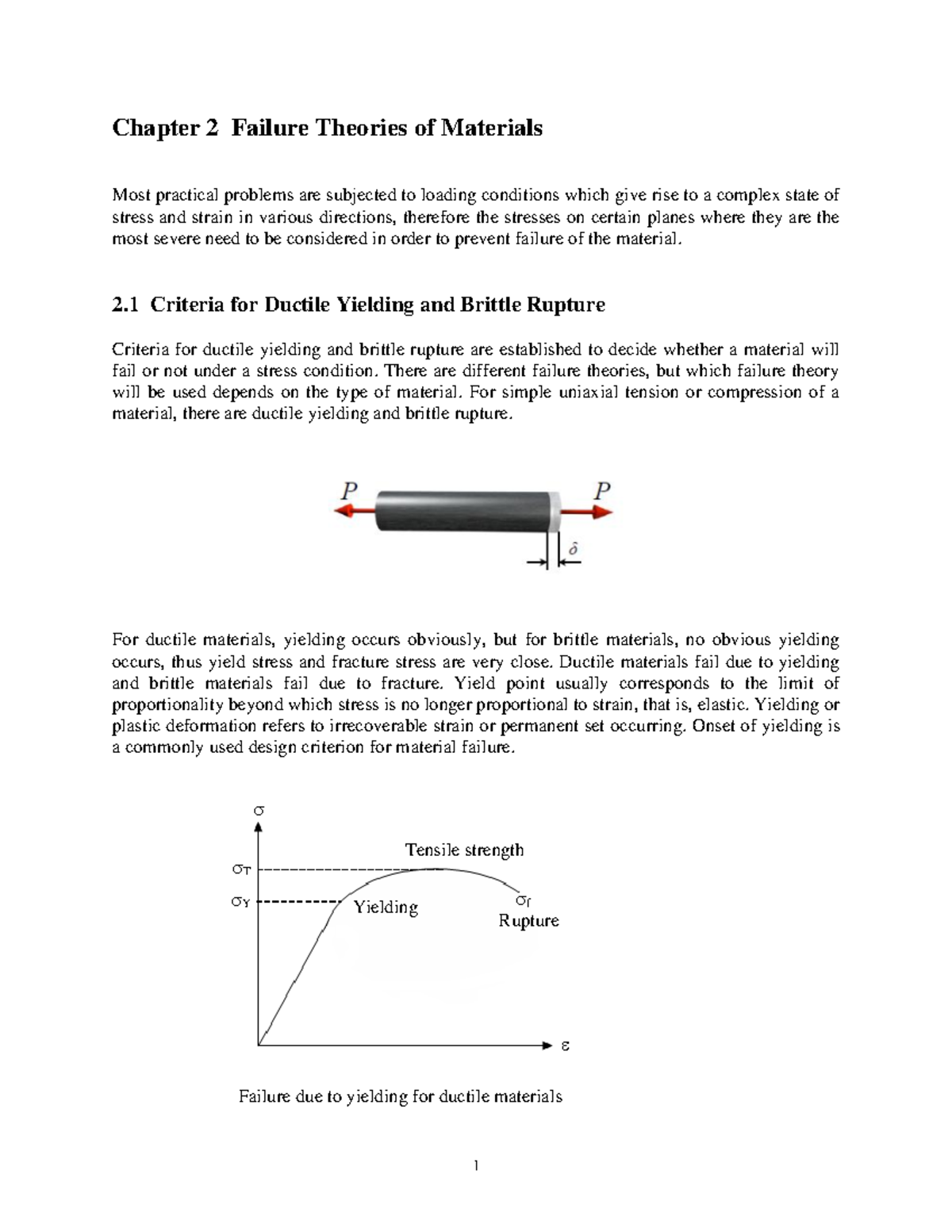 Notes on chapter 2 of the course - Chapter 2 Failure Theories of ...