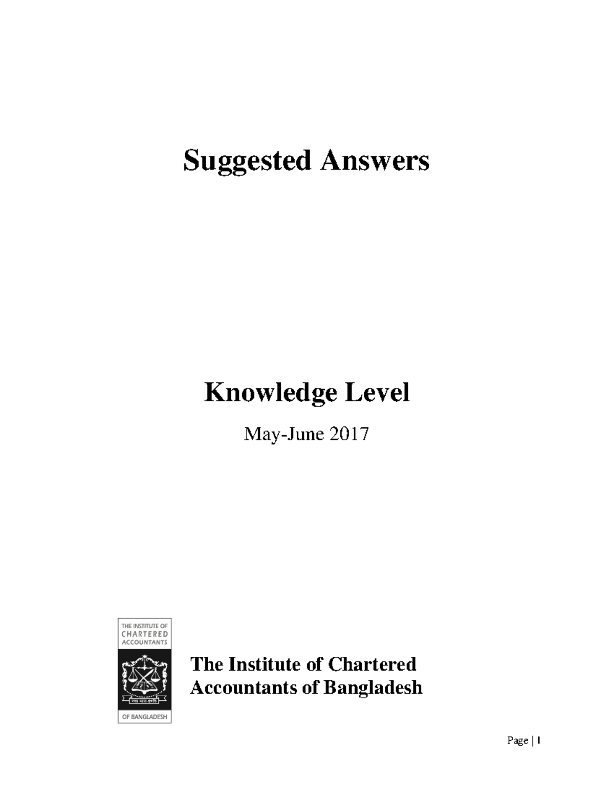 (Set-1), Suggested Answers- Knowledge Level , Exam (May-Jun-17 ...