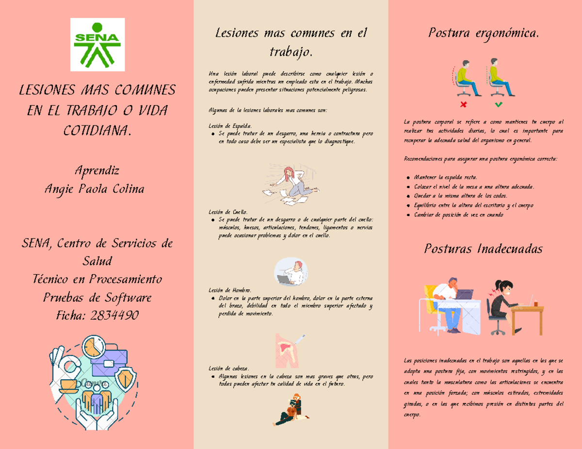 Lesiones MAS Comunes EN EL Trabajo O VIDA Cotidiana, Angie Colina ...