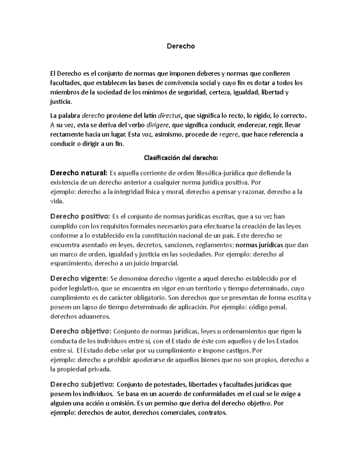 Derecho - La palabra derecho proviene del latín directus, que significa ...