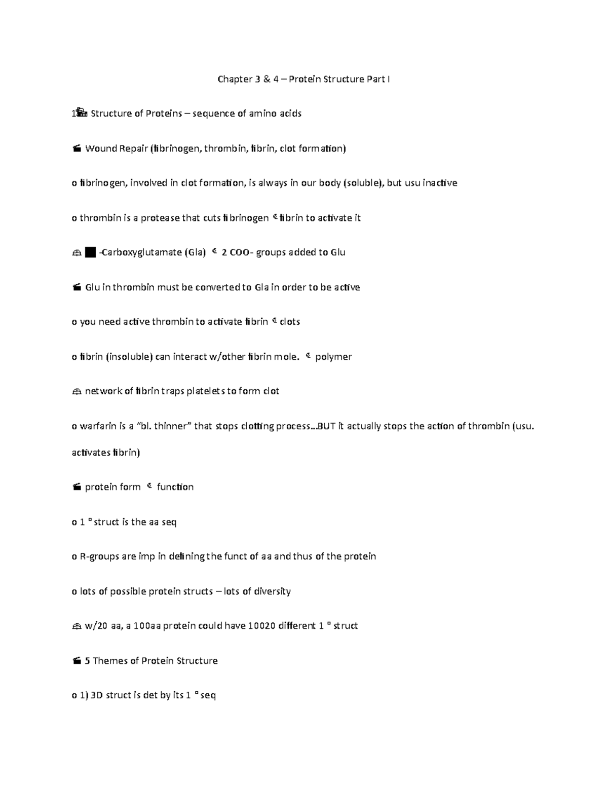 Chapter 3 4 Protein Structure Part I Chapter 3 4 Protein