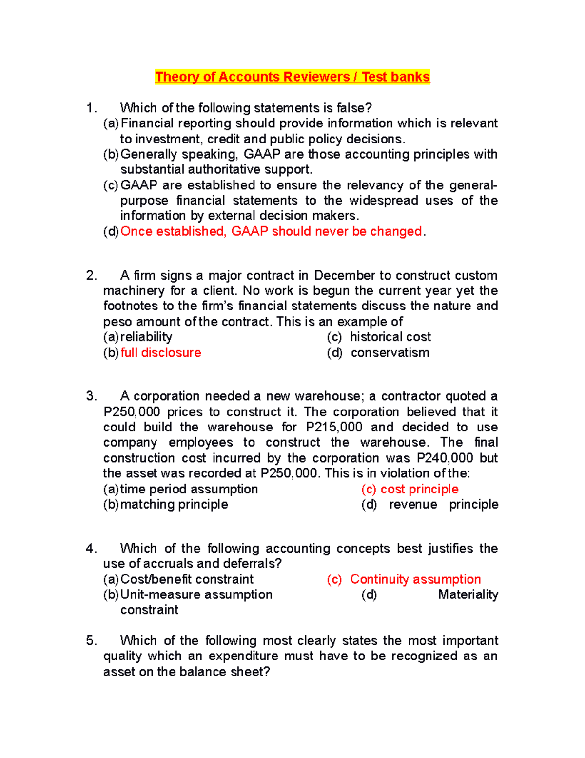 Theory OF Accounts - AC19 and 20 - Bs accountancy - Studocu