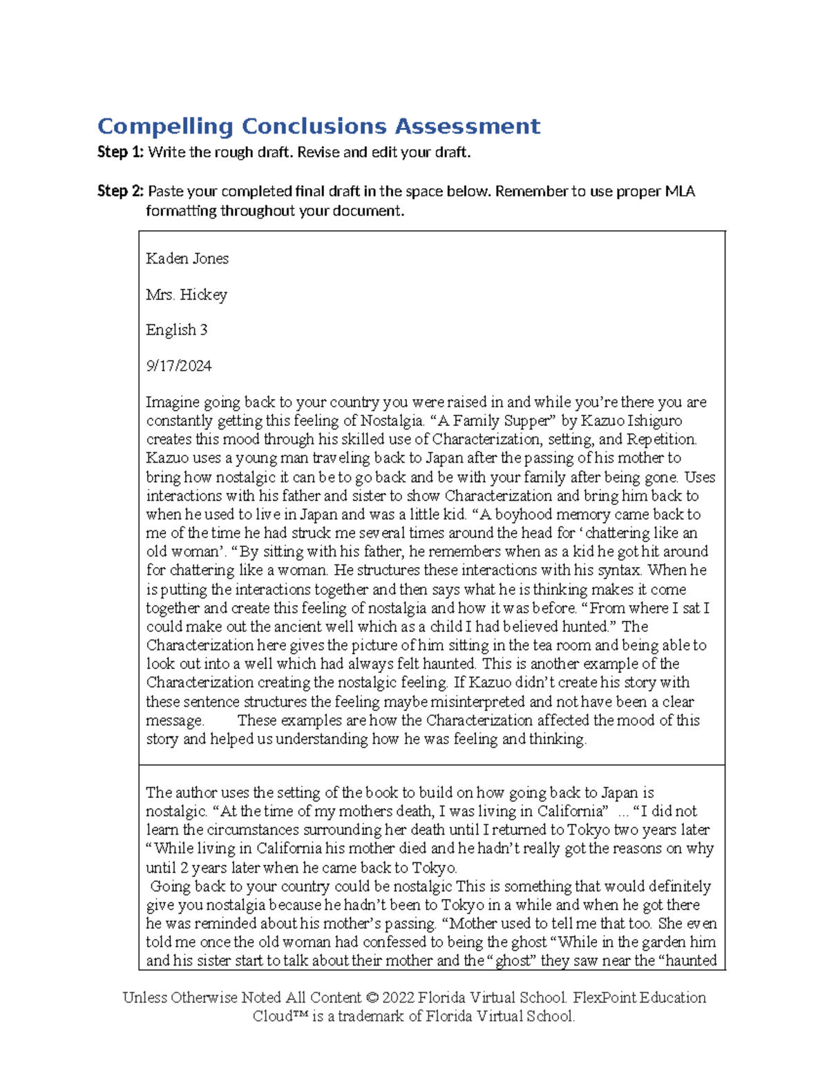 Compelling conclusions assess rubric - Compelling Conclusions ...