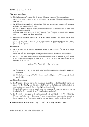 Tutorial 2 Exercise Sheet with Solutions to the questions complete ...