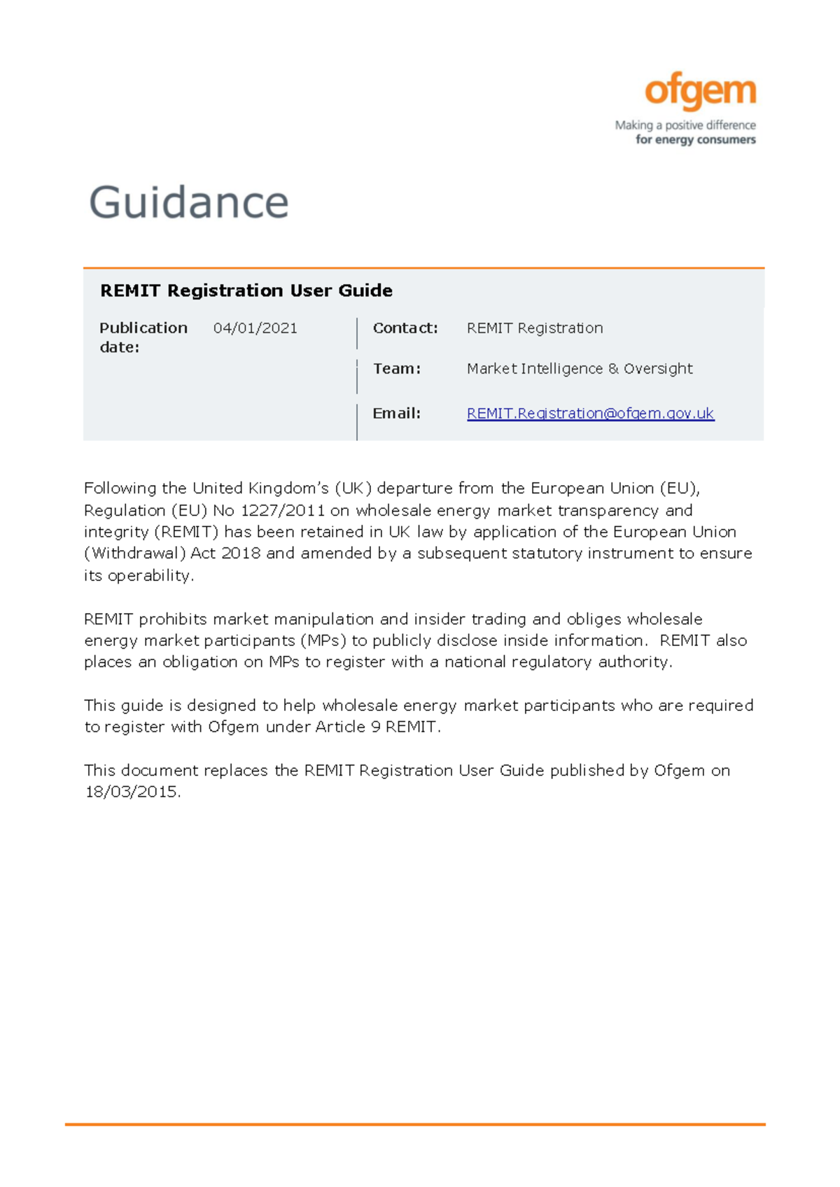 Remit registration user guide - Following the United Kingdom’s (UK ...