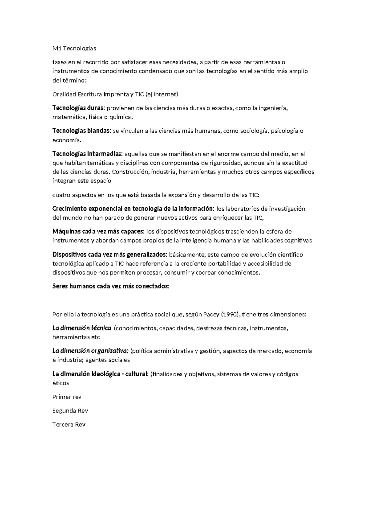 M1 Tecnologia s - M1 Tecnologias fases en el recorrido por satisfacer esas necesidades, a partir ...