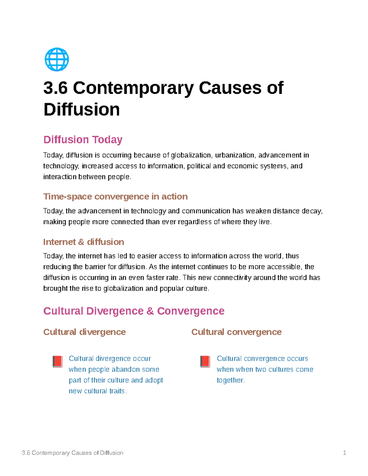 Contemporary causes of diffusion - Time-space convergence in action ...