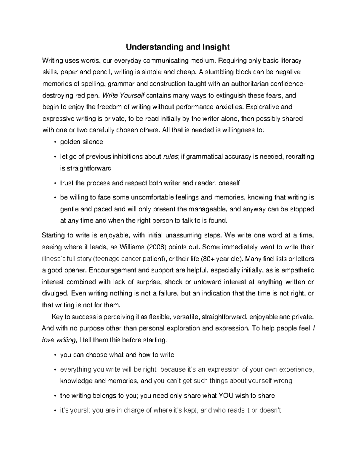 Understanding and Insight - Understanding and Insight Writing uses ...