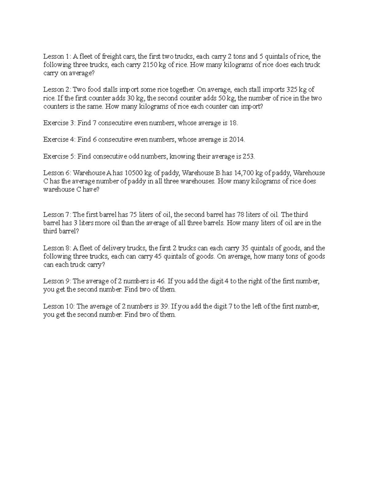 Trung bình cộng - Lesson 1: A fleet of freight cars, the first two ...