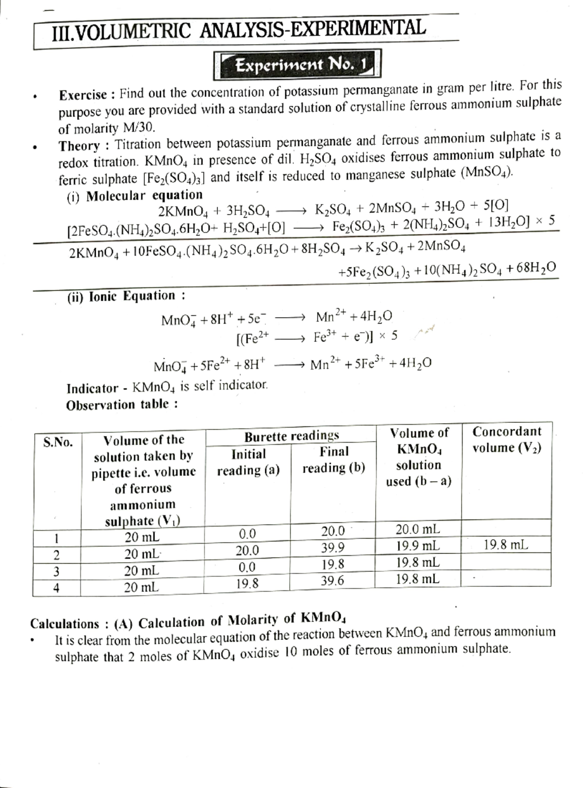 I. Volumetric Analysis-experimental - I. VOLUMETRIC ANALYSIS ...