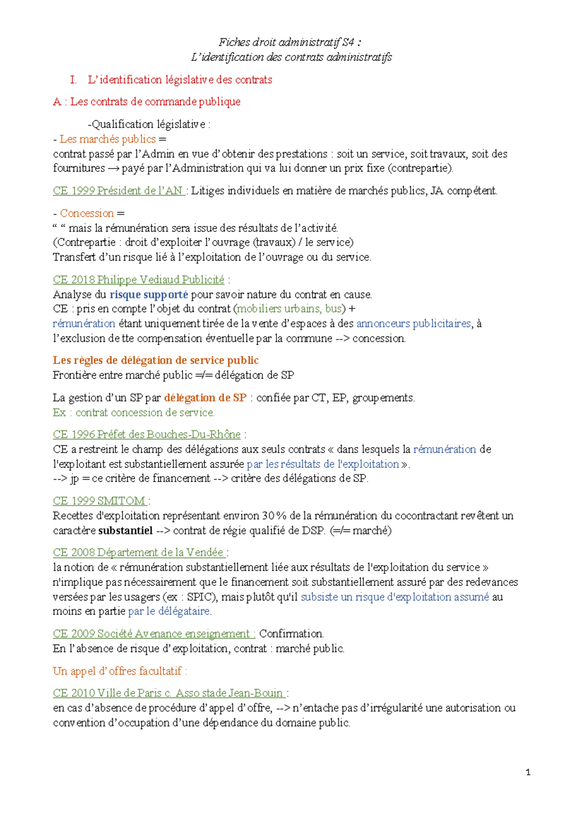 Fiche - Les contrats administratifs - L’identification des contrats ...