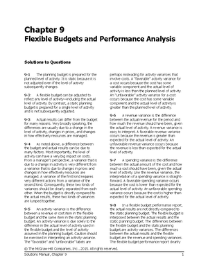 Chapter 8 solutions - Chapter 8 Master Budgeting Solutions to Questions ...