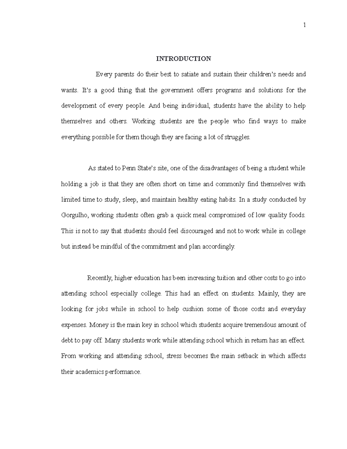 Introduction Background of the Study RRL - INTRODUCTION Every parents ...