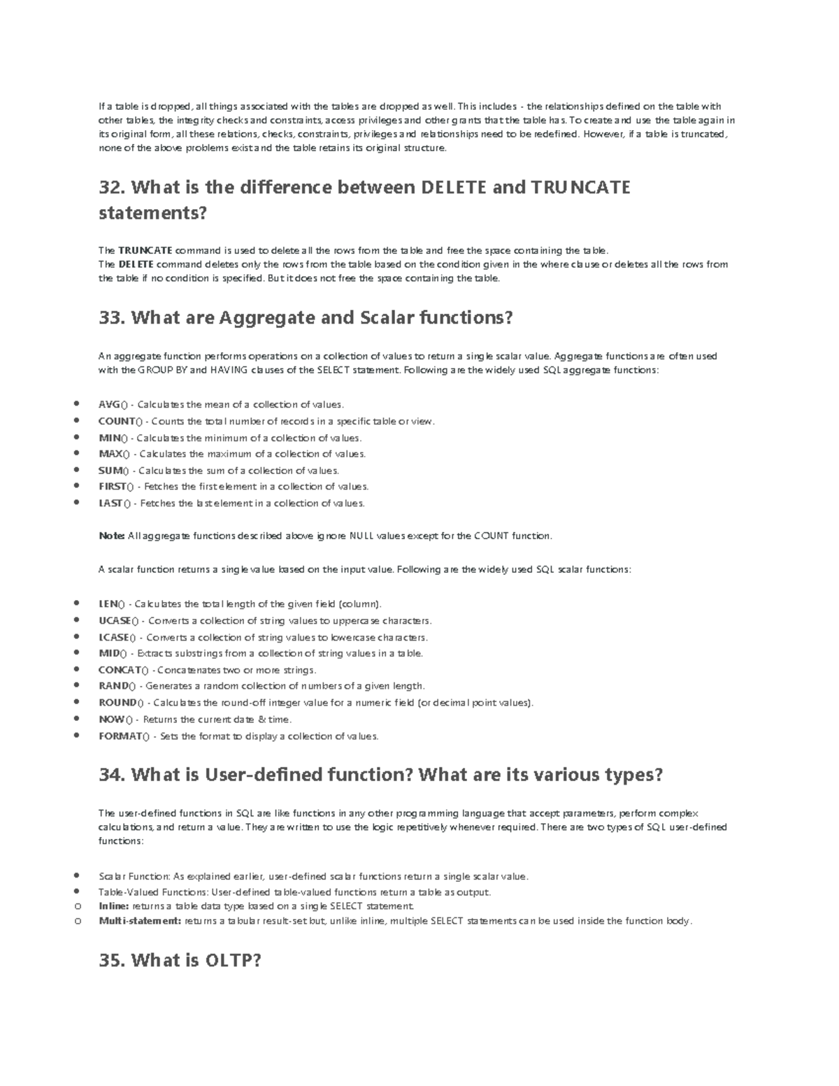 Dbms 3 Database Management System Important Questions If A Table Is Dropped All Things 