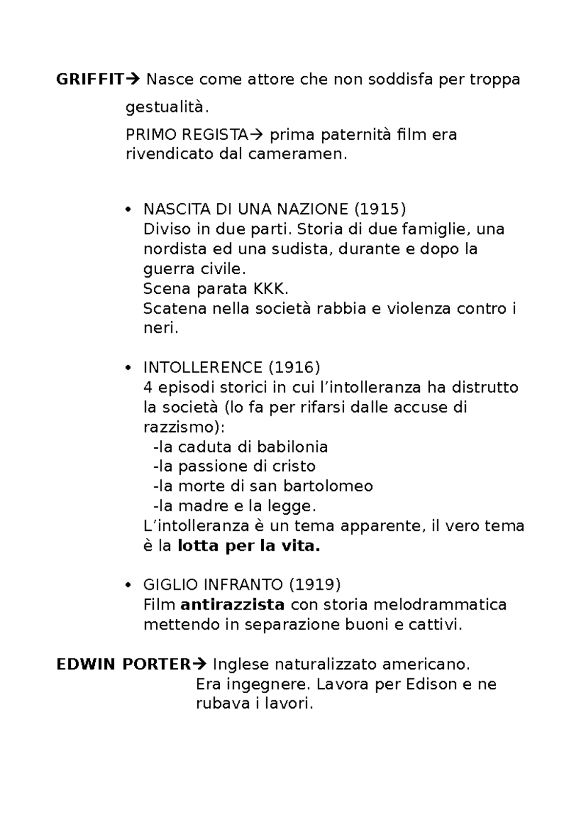 Cinema Americano - GRIFFIT Nasce come attore che non soddisfa per ...