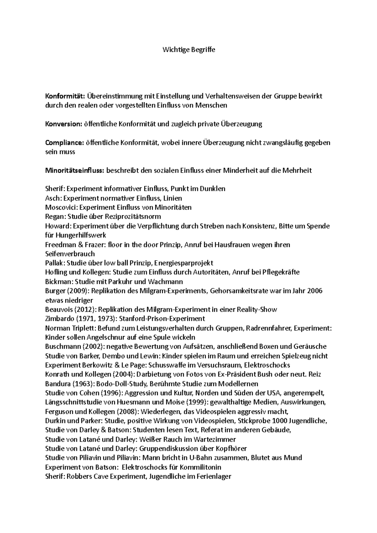 Wichtige Begriffe - Wichtige Begriffe Konformität: Übereinstimmung mit ...