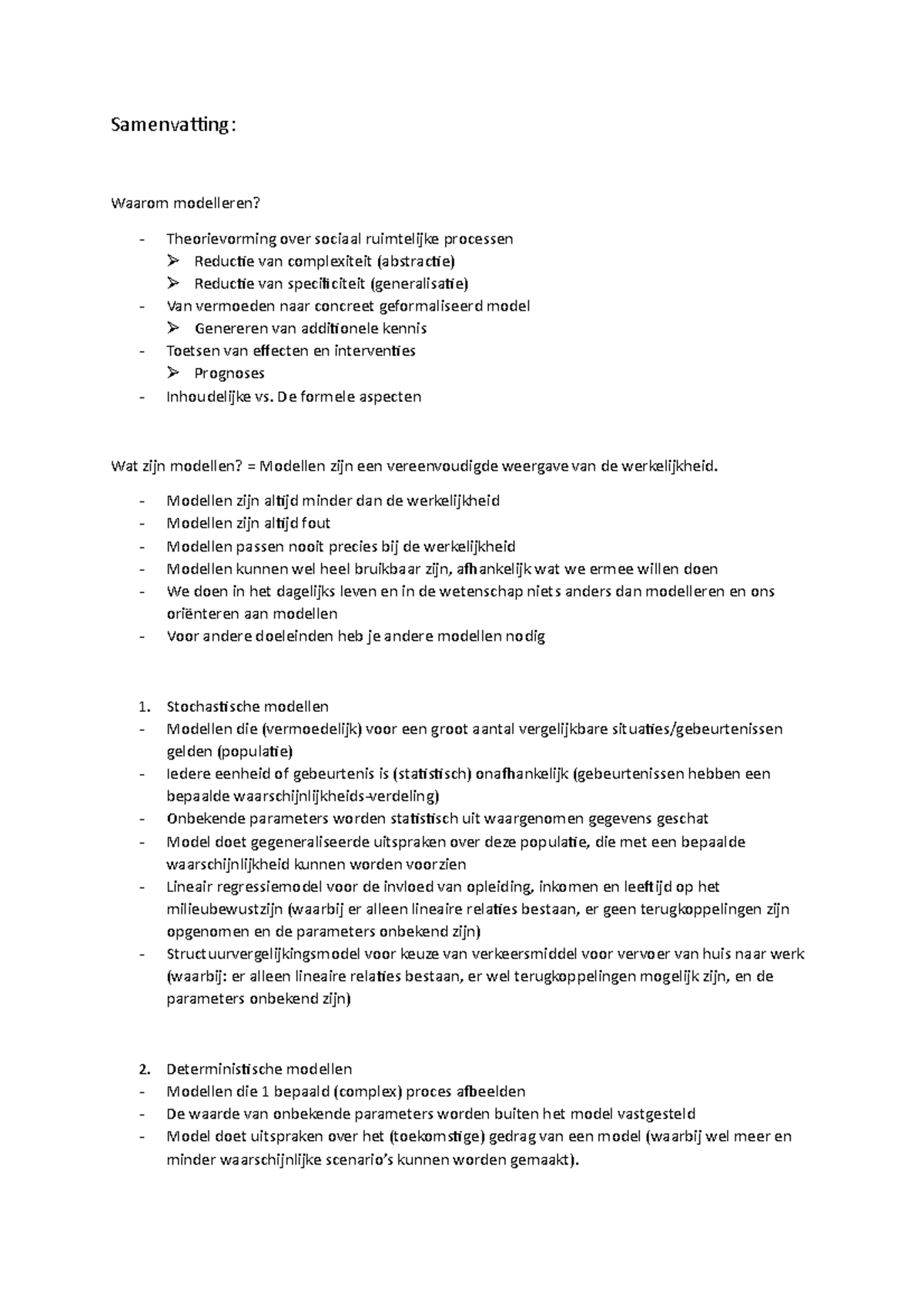 Systeem dynamisch modelleren - Samenvatting: Waarom modelleren ...