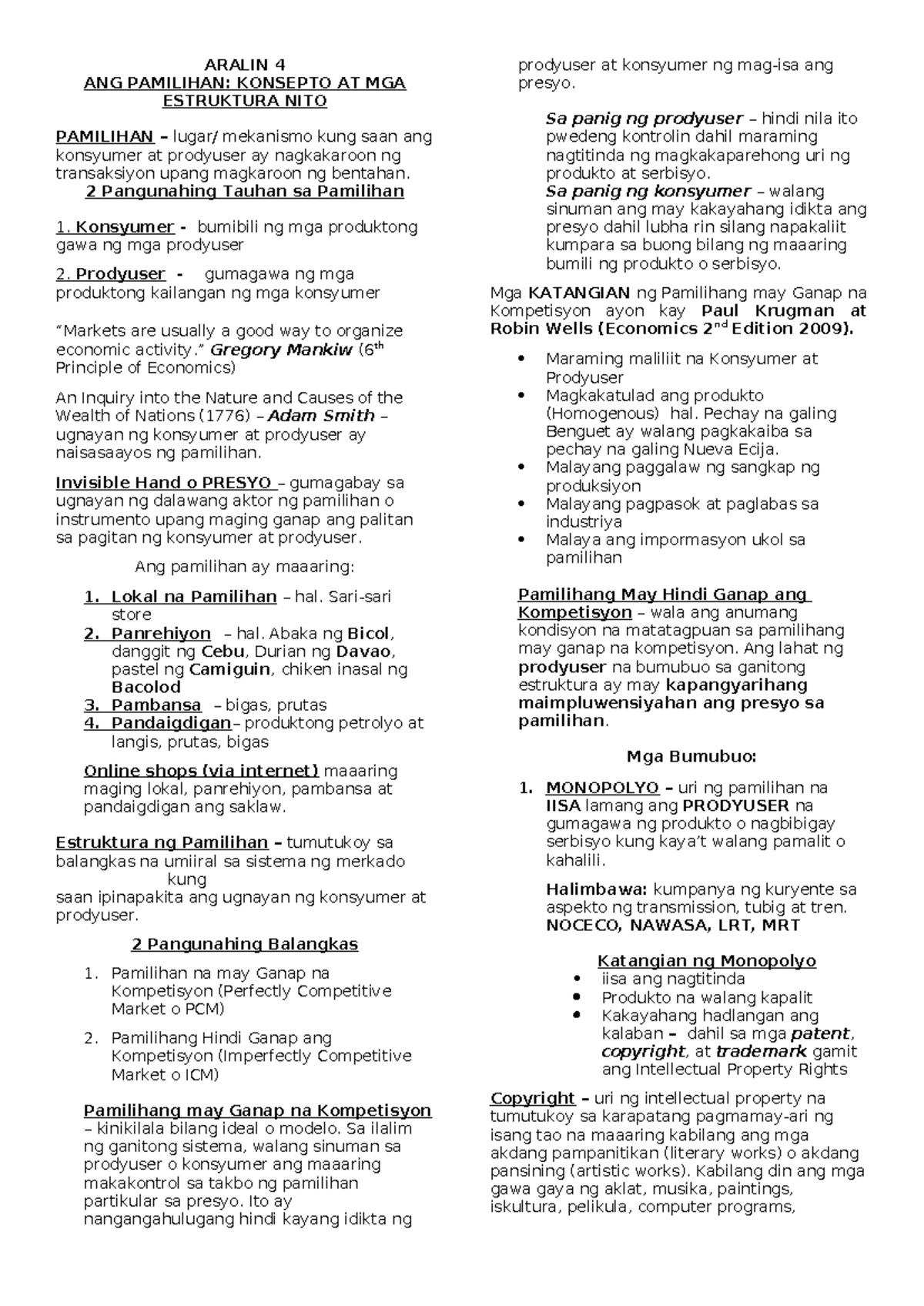 5 Ang Pamilihan at 6 Ang Pamahalaan at Pamilihan - ARALIN 4 ANG ...