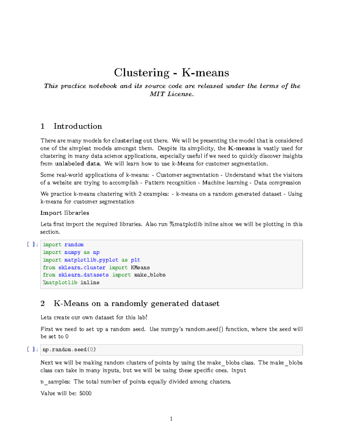 Kmeans Practice - aaaaaaaaaaaaaa - Clustering - K-means This practice ...