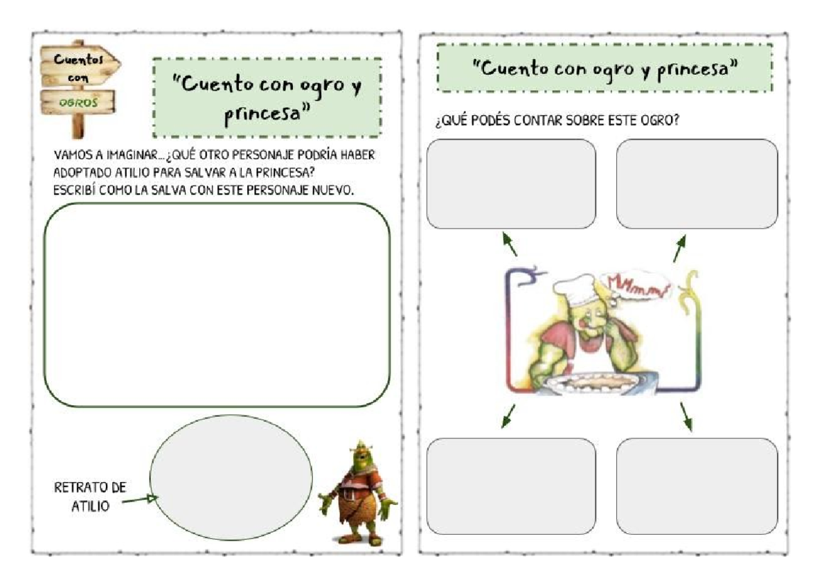 Actividades cuento con ogro y princesa - Primaria - Studocu