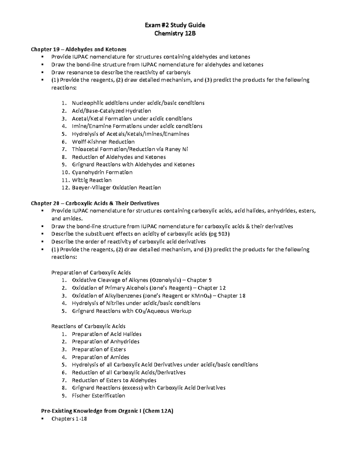 Chem+12B+Exam+%232+Study+Guide - Exam #2 Study Guide Chemistry 12B ...