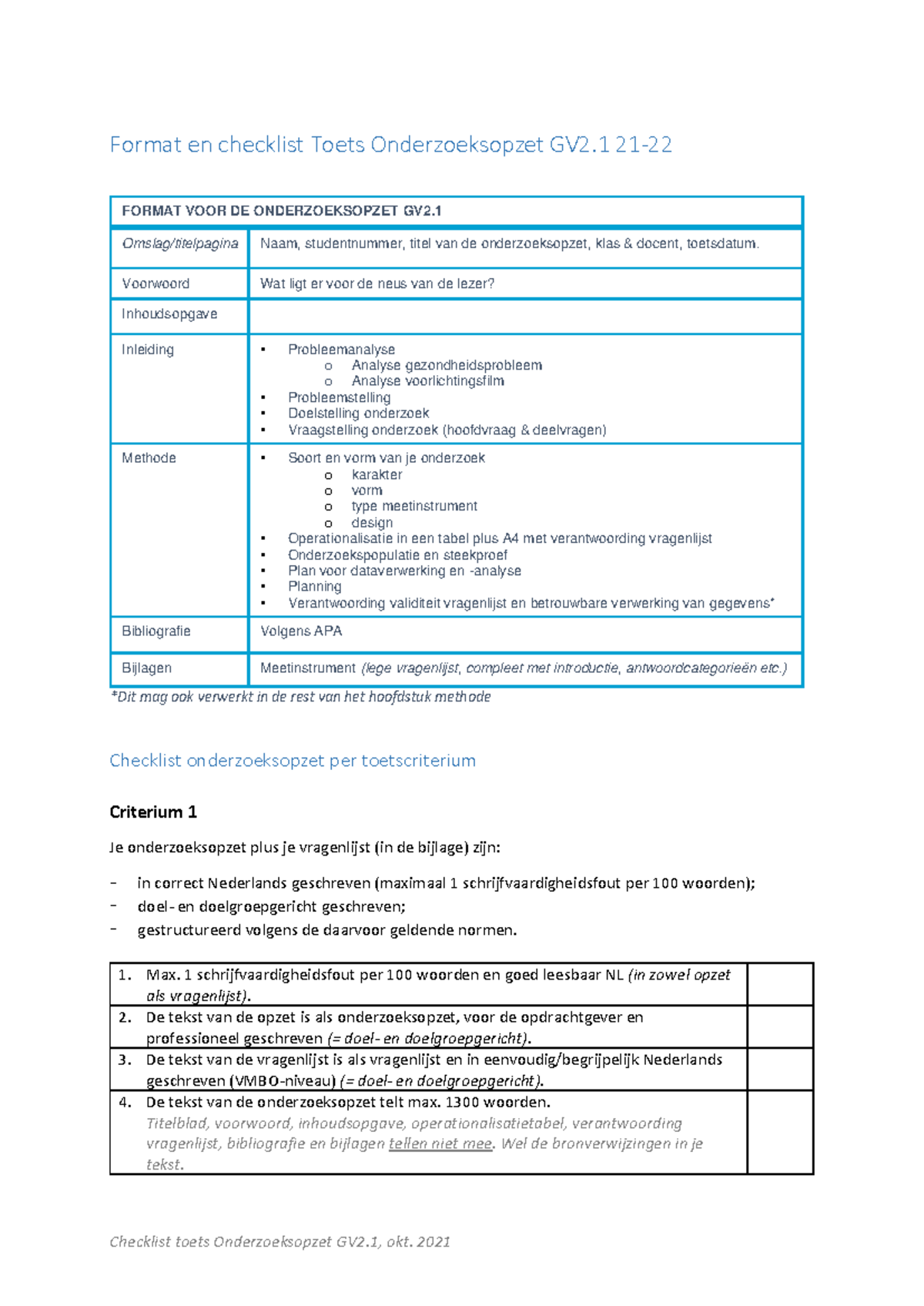 Format en checklist Ond. opzet GV2.1 21-22 - Format en checklist Toets ...