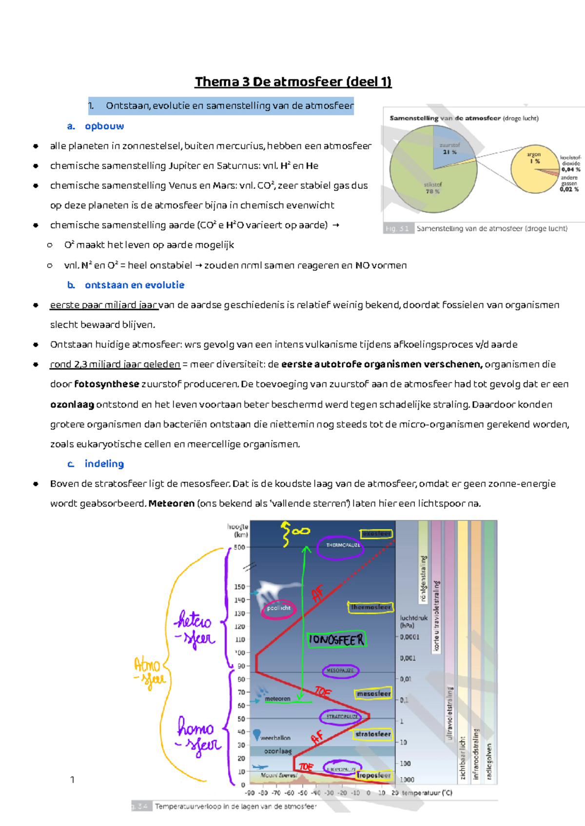 AAR de atmosfeer (deel 1) - Thema 3 De atmosfeer (deel 1) Ontstaan ...