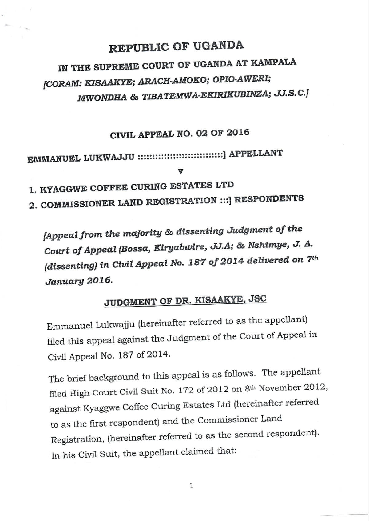 2021-ugsc-53 - case precedent - company law - Studocu