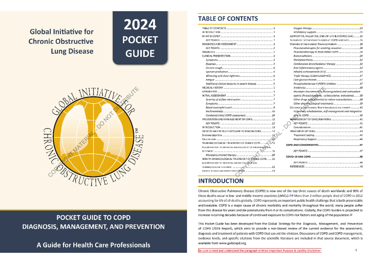 Pocket Guide GOLD 2024 DPOC - medicina - Studocu