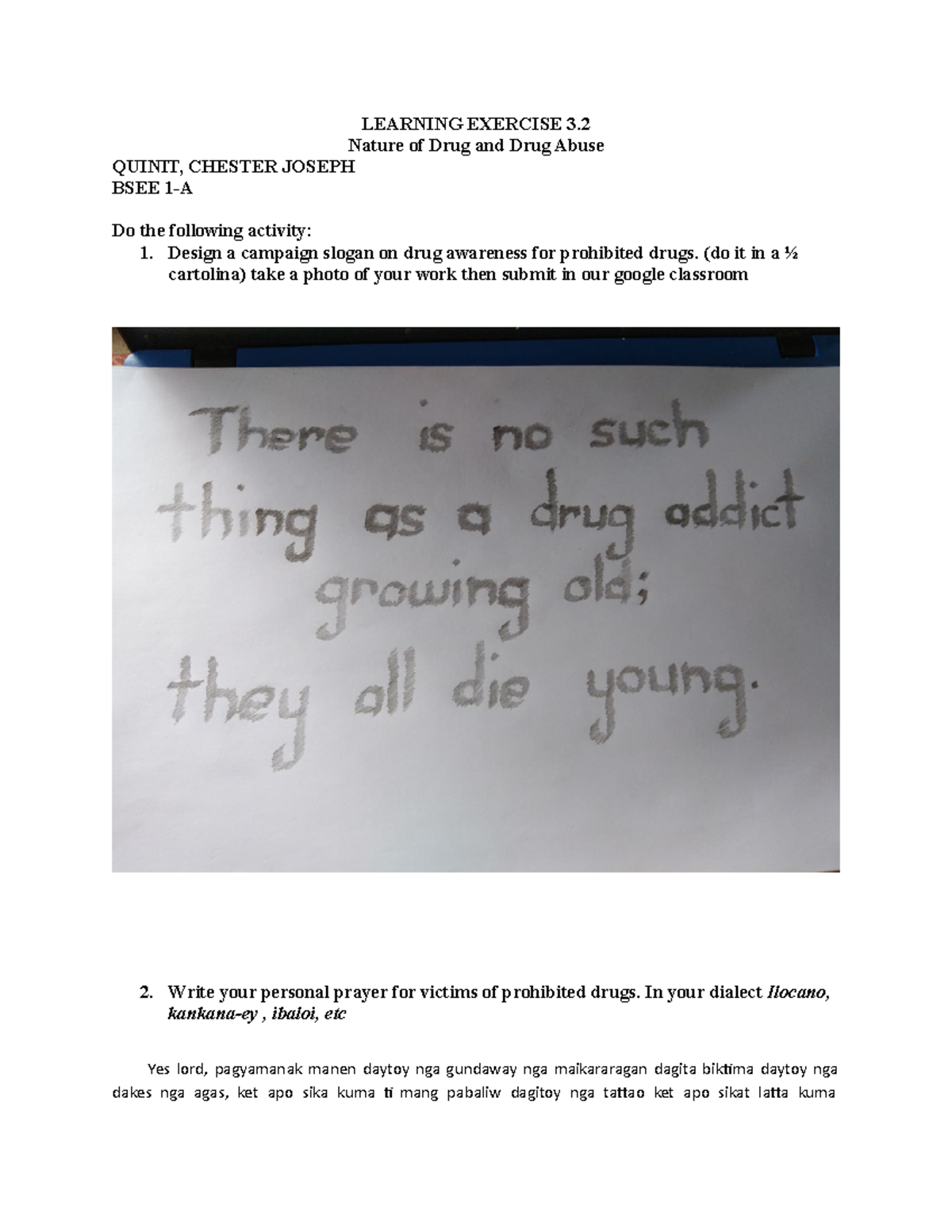 Learning- Exercise-3 - dt trdgfcbcg - LEARNING EXERCISE 3. Nature of ...