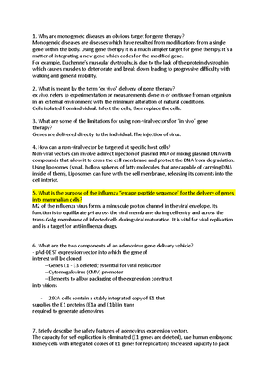 Practical - revision questions on virology - Questions: RNA Questions ...