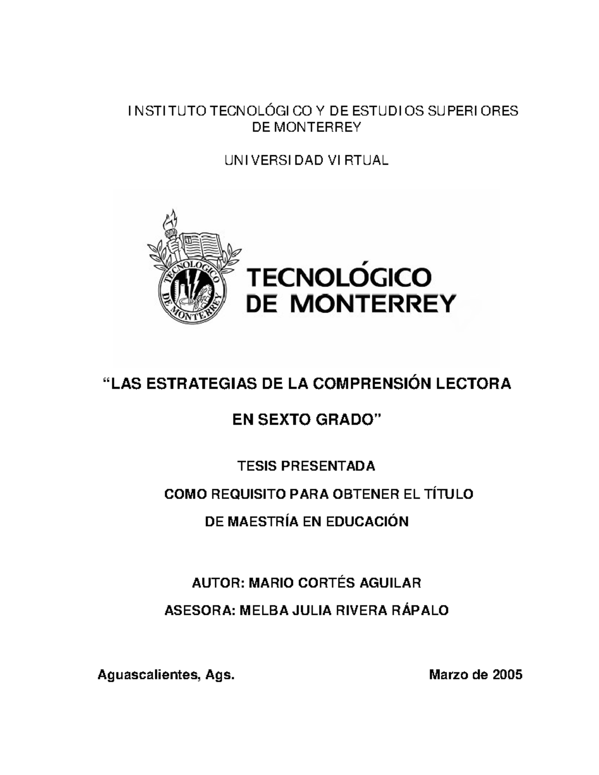 Docs Tec 6521 - tesis - INSTITUTO TECNOLÓGICO Y DE ESTUDIOS SUPERIORES ...