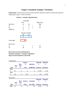 Chapter 3 - Formulation - Product Mix Case-1 - 1 Chapter 3 Case Problem ...