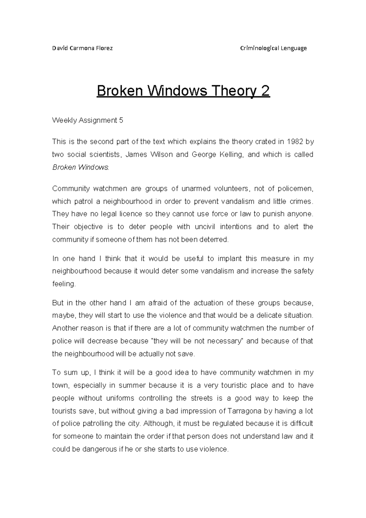 5 Broken Windows Theory 2 - David Carmona Florez Criminological ...