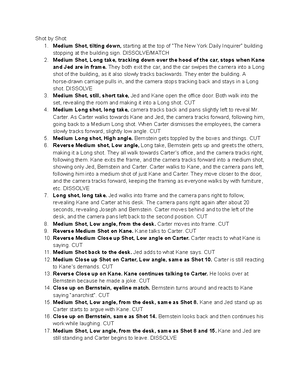 Intro to Film "Shot by Shot" Assignment - Shot by Shot: 1. Medium Shot ...