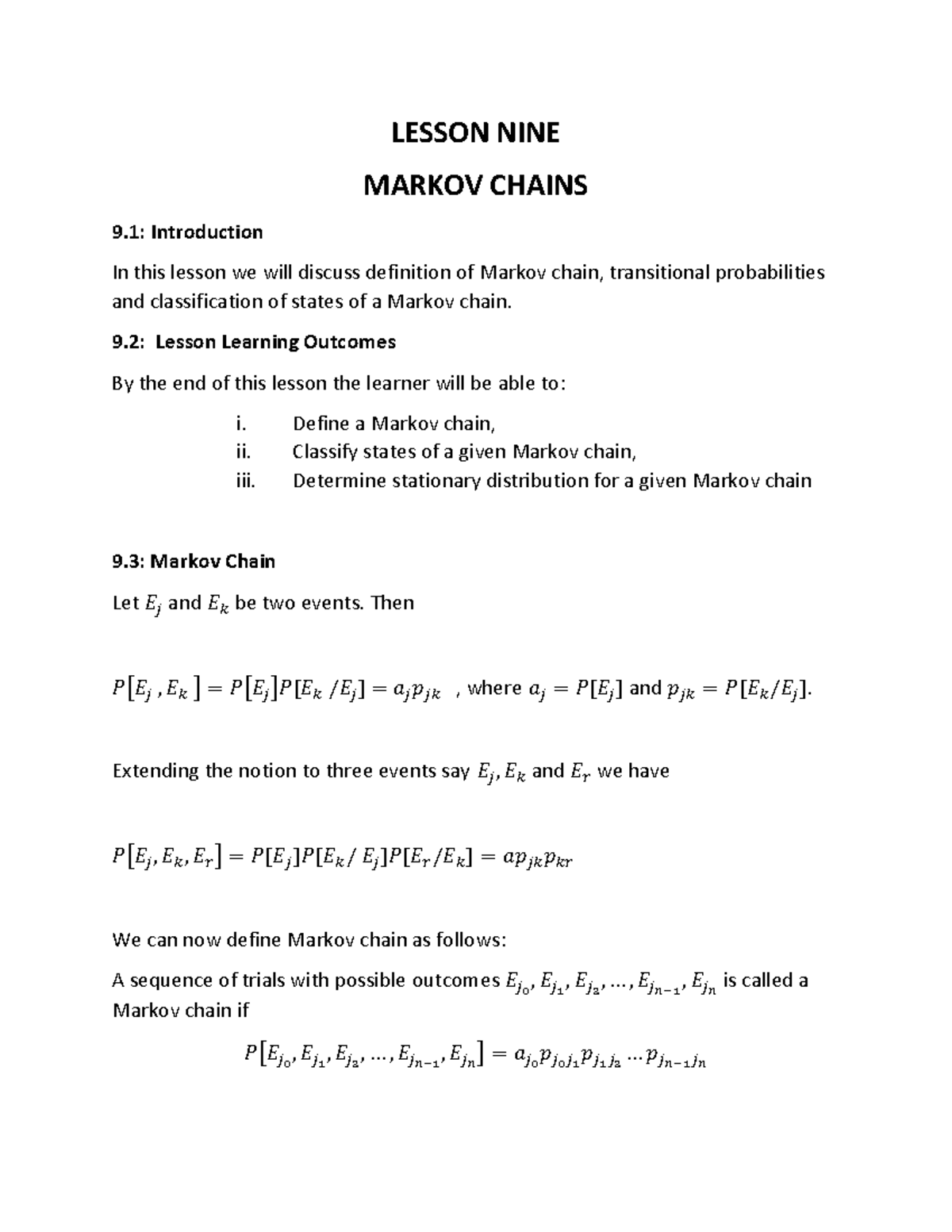 Lesson NINE SST 409 - these are the notes very organized - LESSON NINE ...