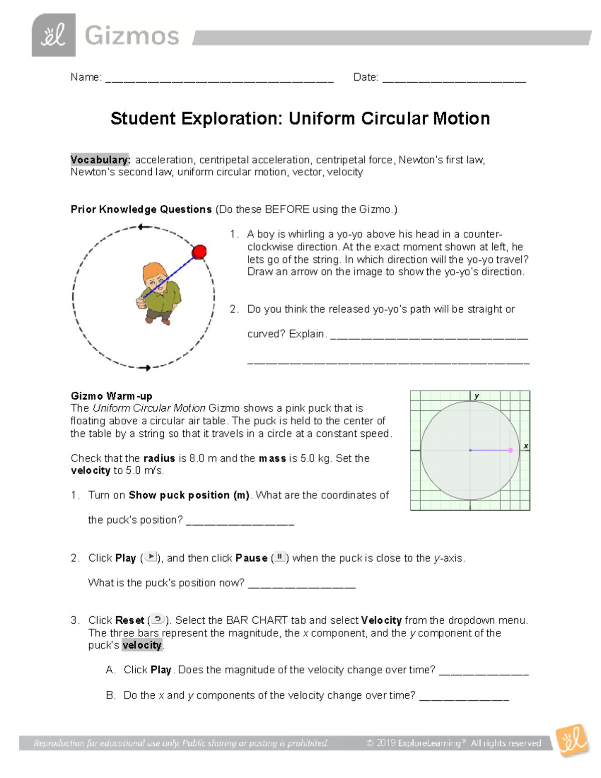 Uniform Circular Motion SE - Name ...