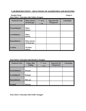Experiment 5 - Lipids - Final Lab Report - Experiment 5 Properties of ...