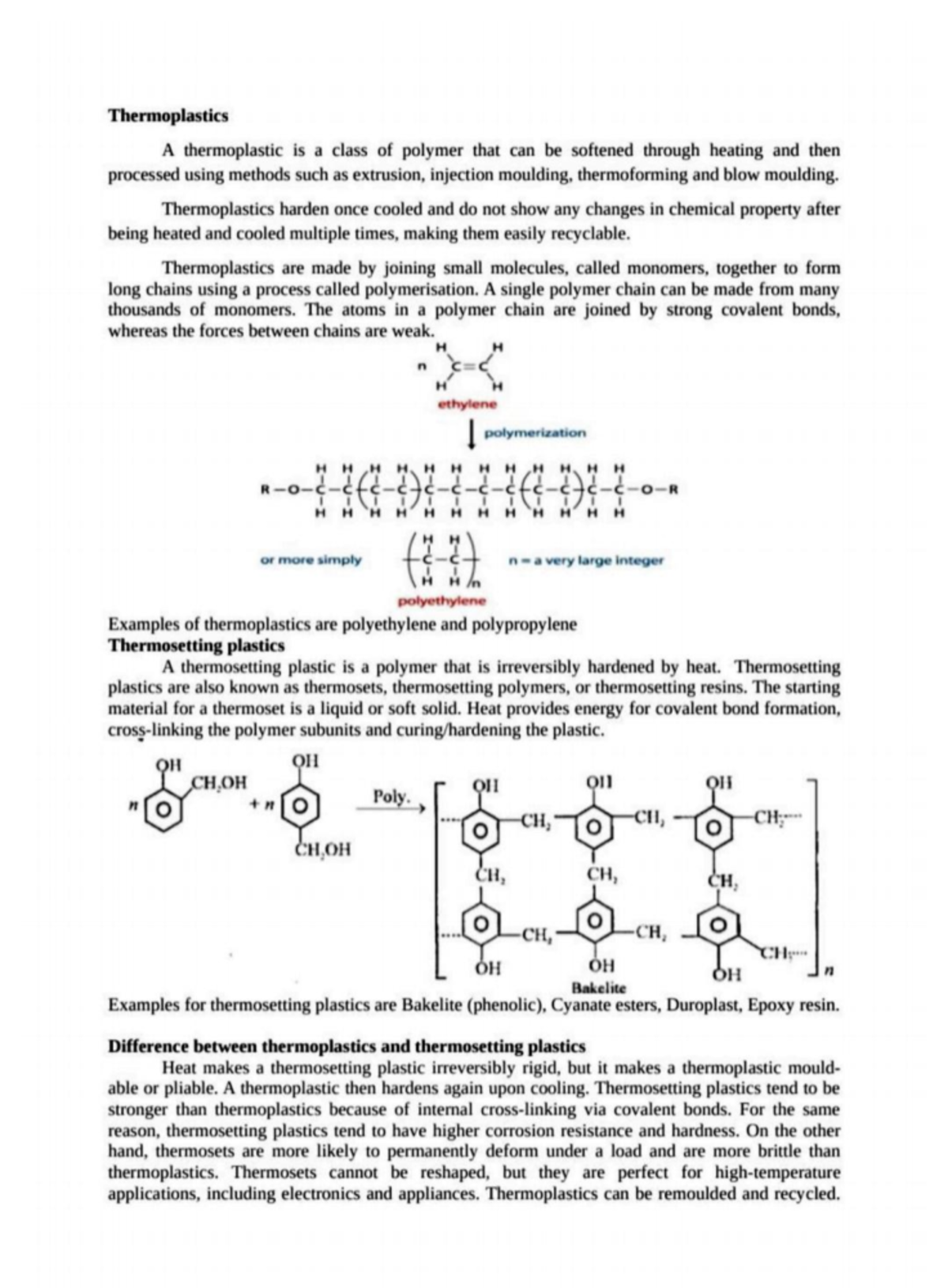 Polymer - Industrial Chemistry Vocational Notes - Industrial aspects of ...