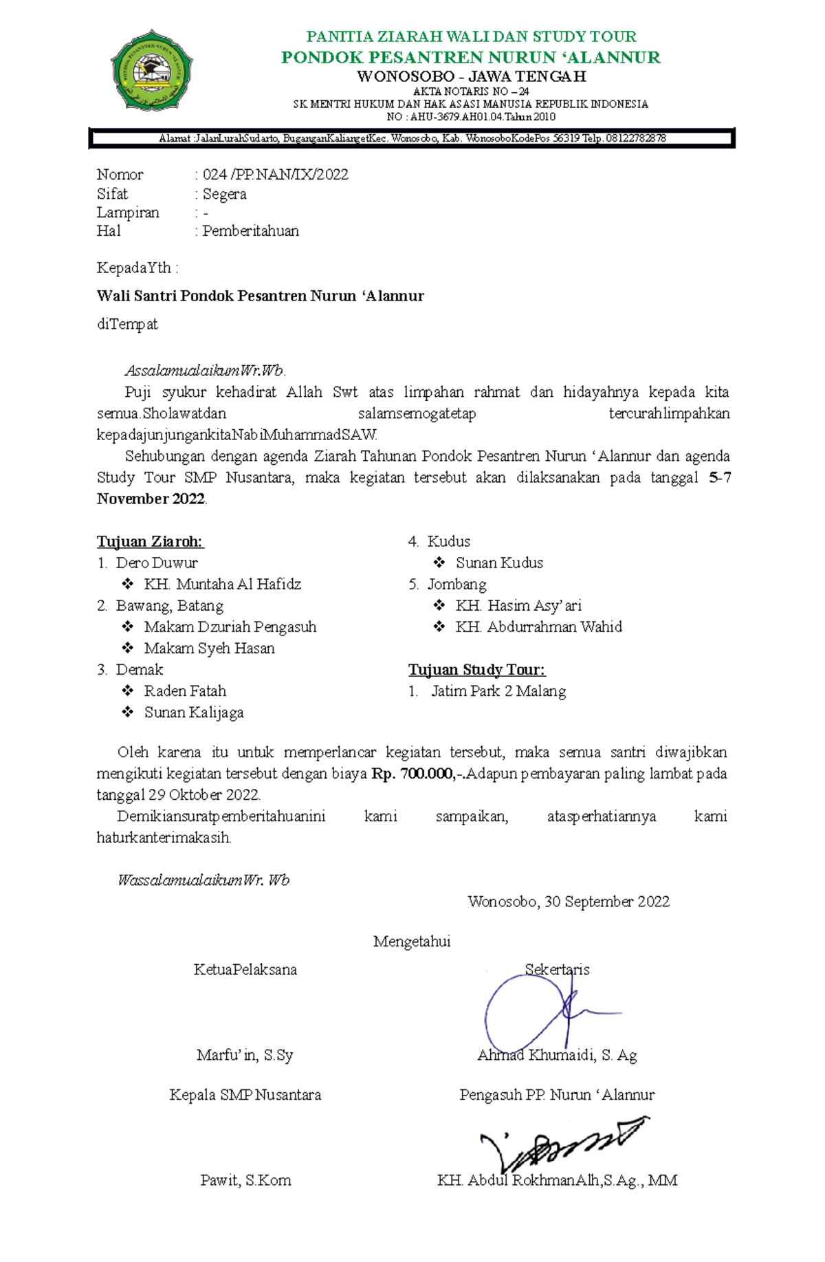 Panitia Ziarah WALI DAN Study TOUR - PANITIA ZIARAH WALI DAN STUDY TOUR ...