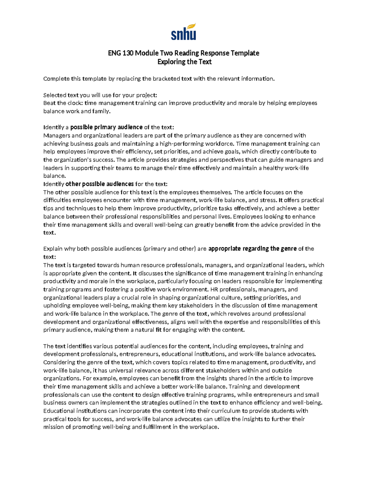 ENG 130 Module Two Reading Response Template - ENG 130 Module Two Reading Response Template ...
