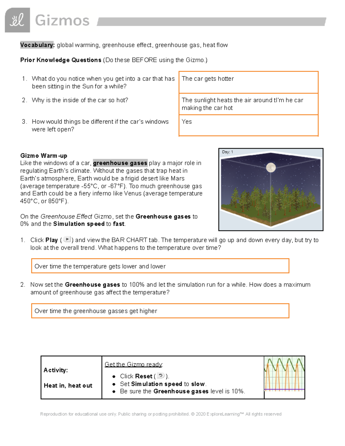 Copy of 4.1 The Greenhouse Effect Student Sheet 2023 - Vocabulary ...