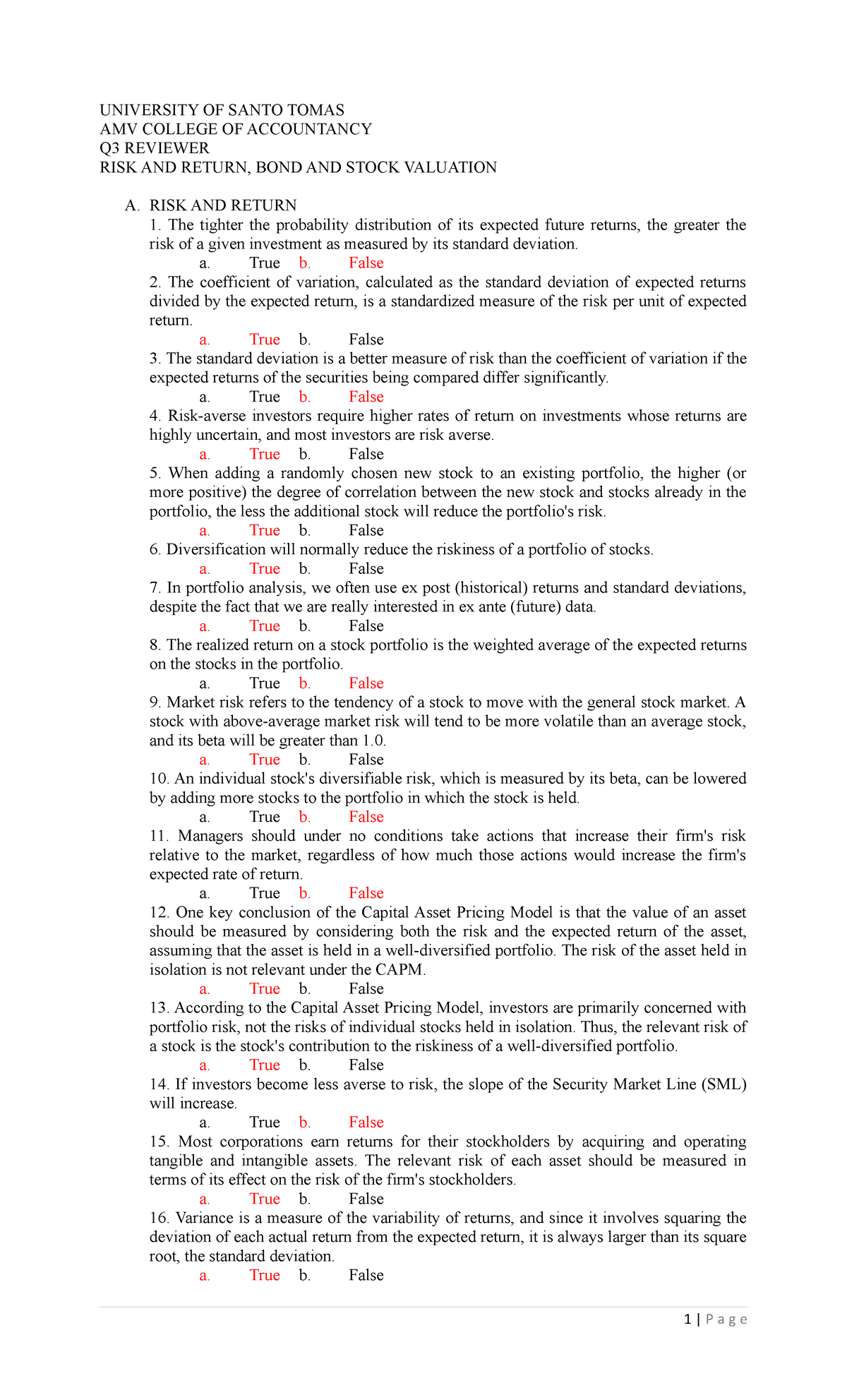 Q3 Reviewer - Handout for AMVians in the University of Santo Tomas ...