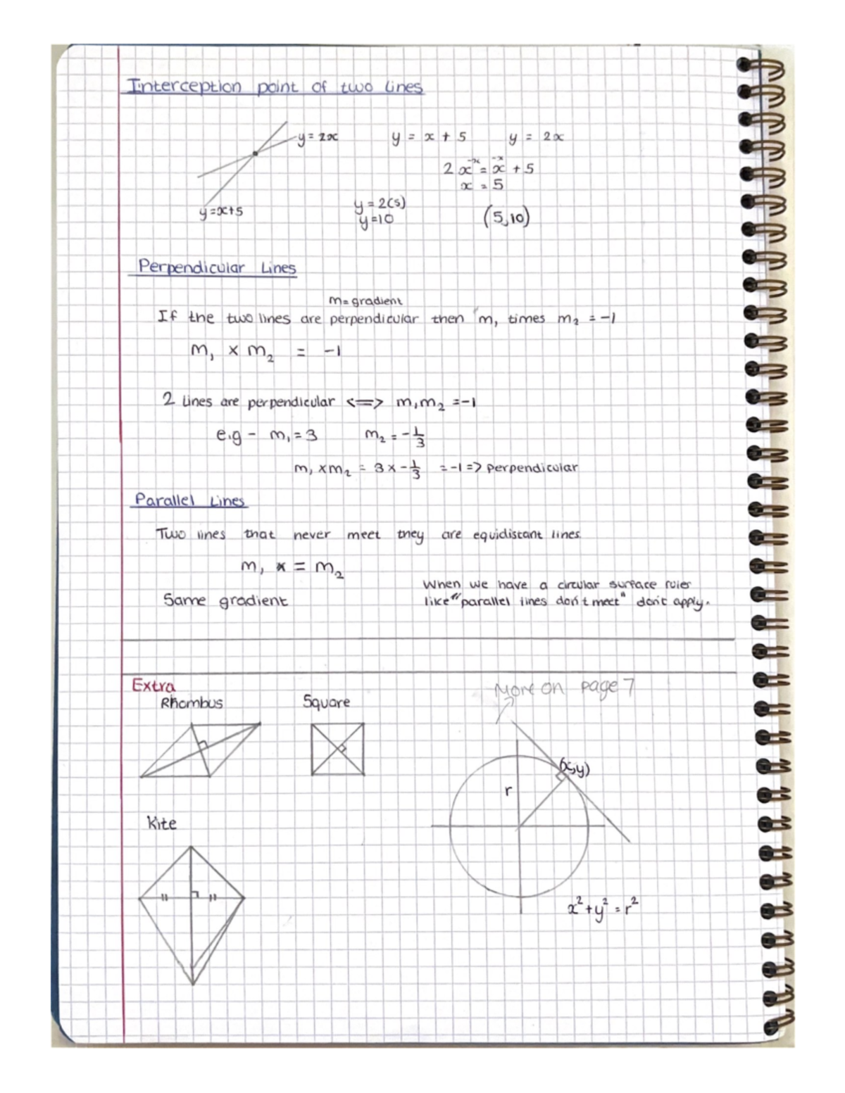 Interception point of two lines - Perpendicular lines - parallel lines ...