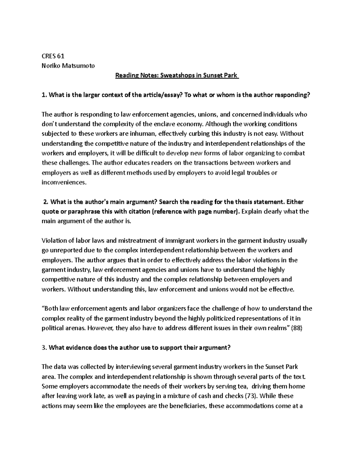 CRES 61 Bao Reading Notes - CRES 61 Noriko Matsumoto Reading Notes ...