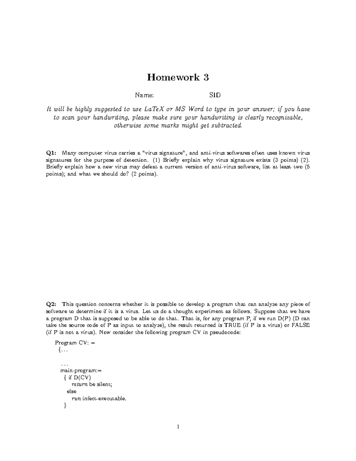 HW3 - Homework on security info2222, final exam type questions Homework ...