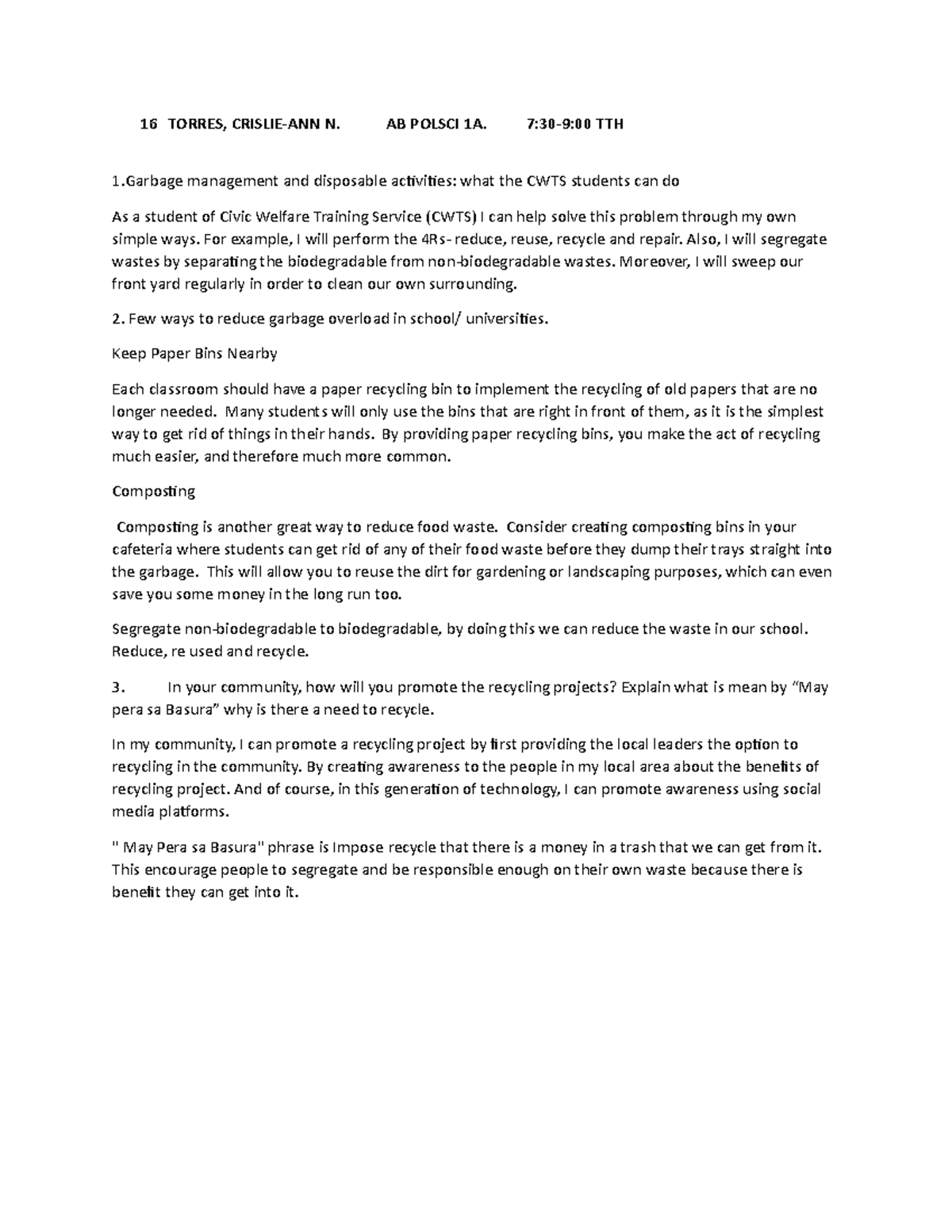 CWTS Activities - notes for others - 16 TORRES, CRISLIE-ANN N. AB ...